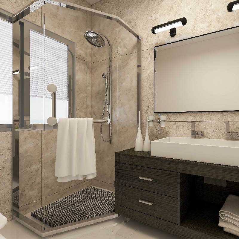 Nuova doccia moderna Sassuolo Reggio Emilia – Walk-in aperta senza piatto